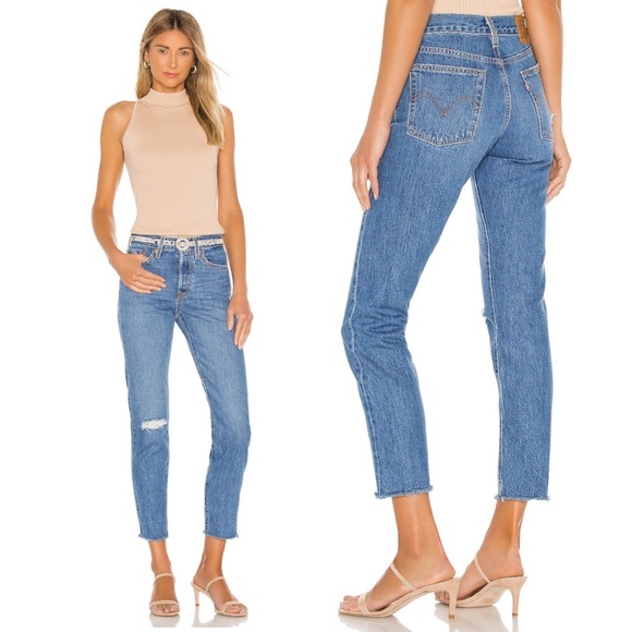 Levi's | Jeans | Levis Premium Wedgie Icon High Rise Button Fly Raw Hem Jeans In Athens Hera 24 ...